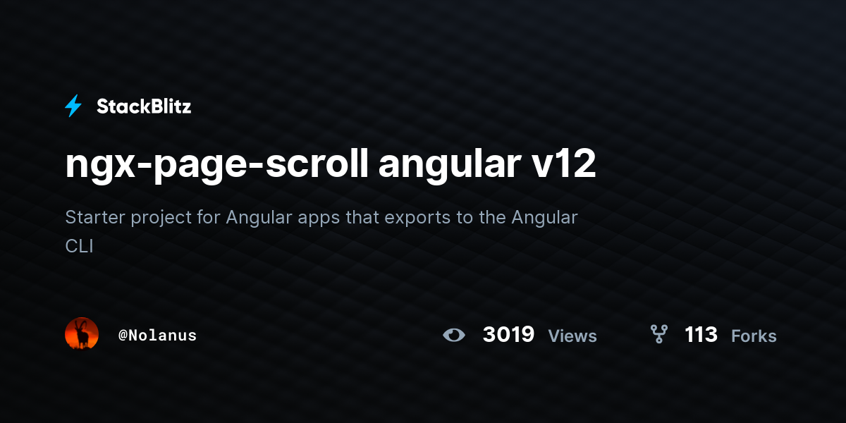 ngx-page-scroll angular v12 - StackBlitz ngx-page-scroll angular v12 - StackBlitz