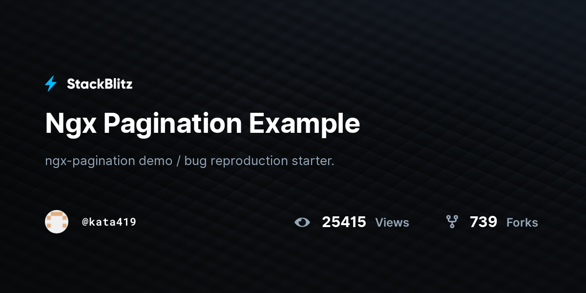 Ngx Pagination Example - StackBlitz