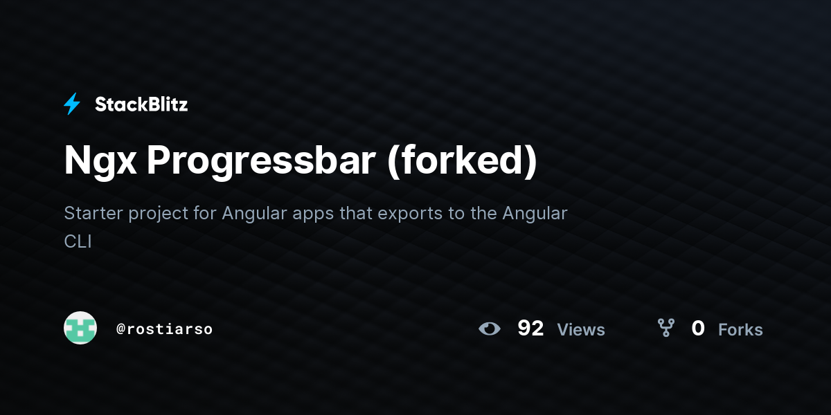Ngx Progressbar (forked) - StackBlitz Ngx Progressbar (forked) - StackBlitz
