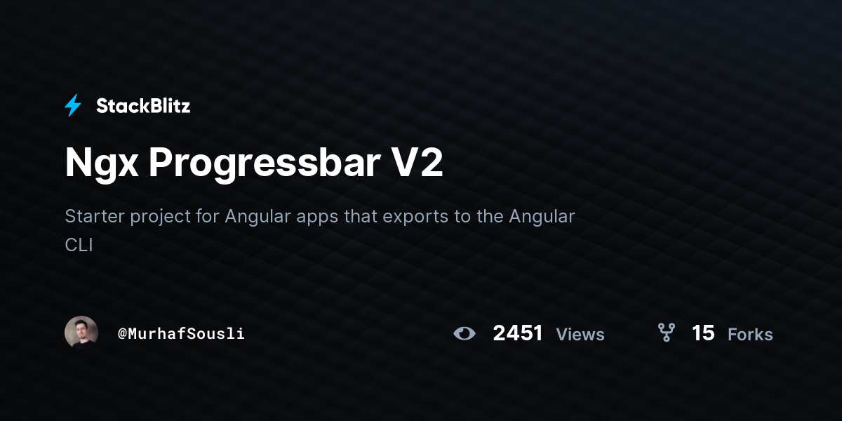 Ngx Progressbar V2 - StackBlitz