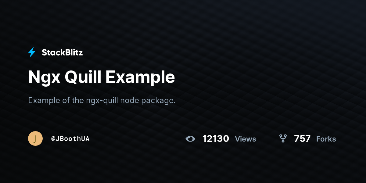 Ngx Quill Example - StackBlitz