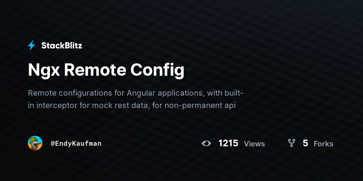 Ngx Remote Config - StackBlitz Ngx Remote Config - StackBlitz
