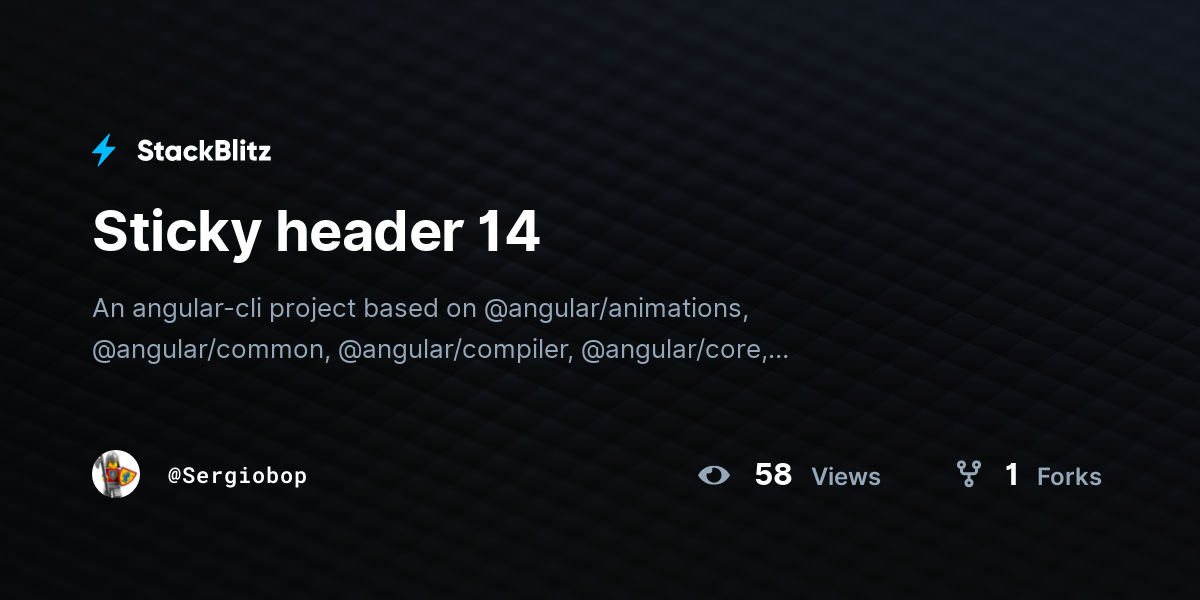 Sticky header 14 - StackBlitz