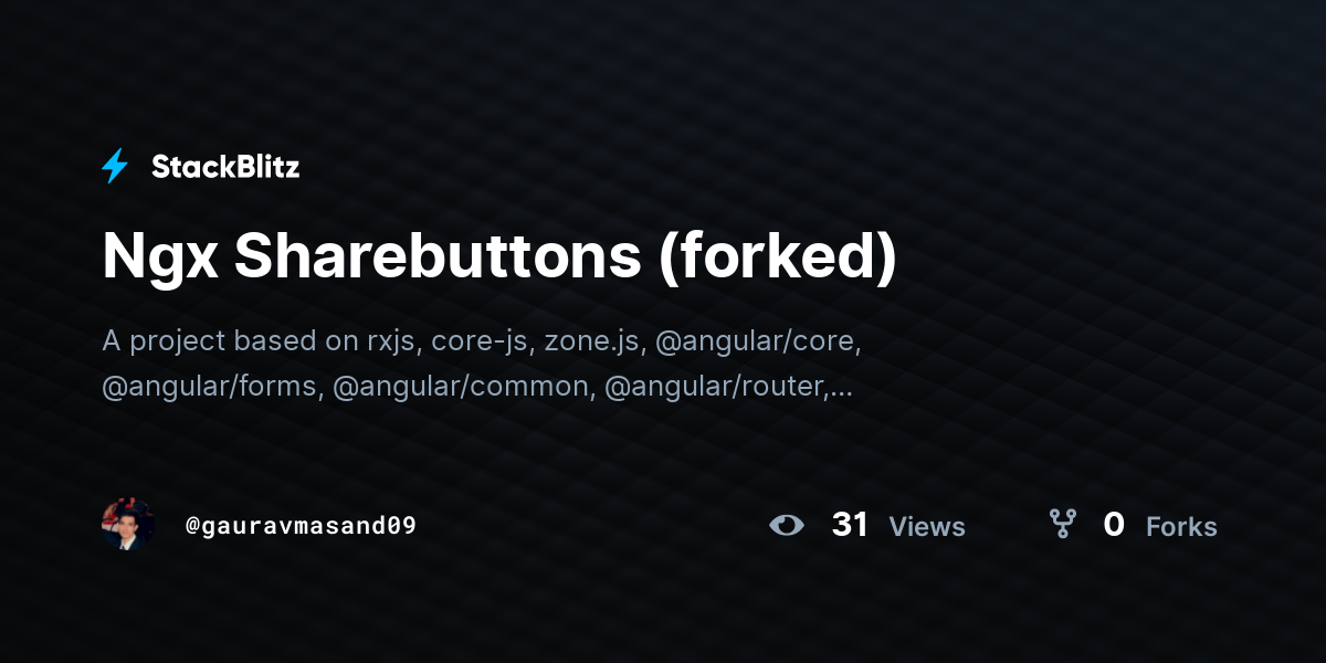 Ngx Sharebuttons (forked) - StackBlitz Ngx Sharebuttons (forked) - StackBlitz