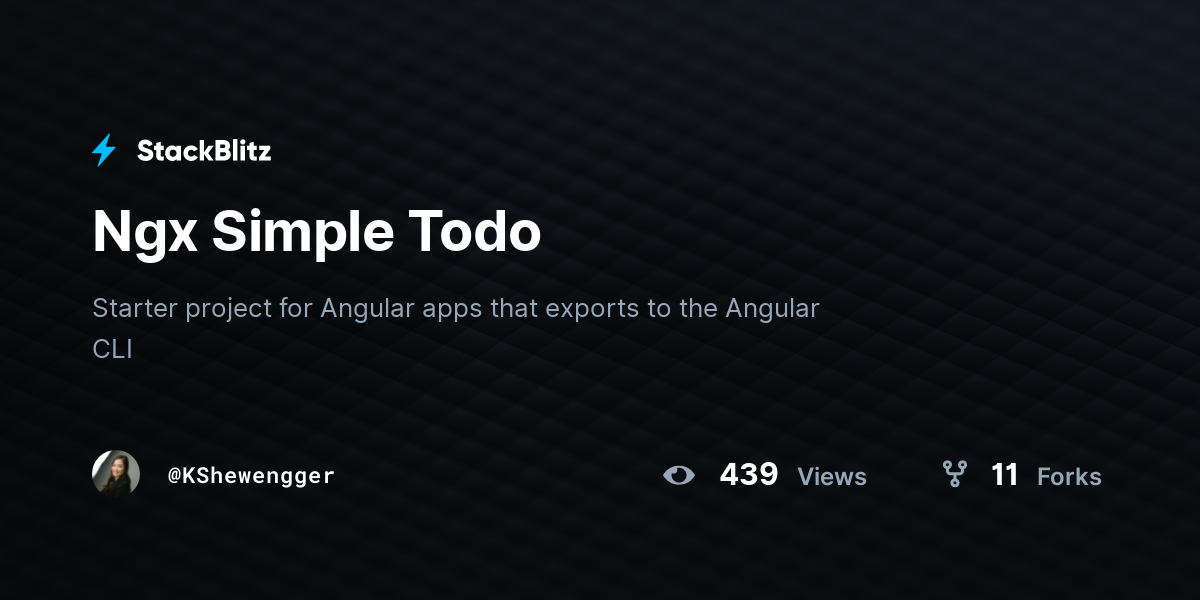 Ngx Simple Todo - StackBlitz