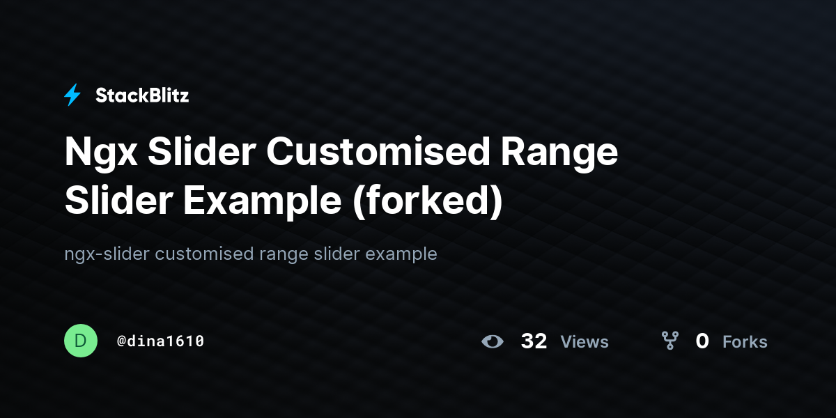 Ngx Slider Customised Range Slider Example forked StackBlitz
