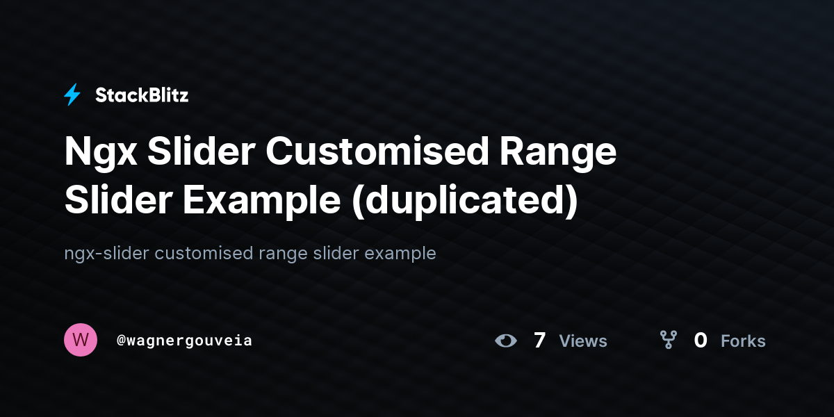 Ngx Slider Customised Range Slider Example (duplicated) - StackBlitz