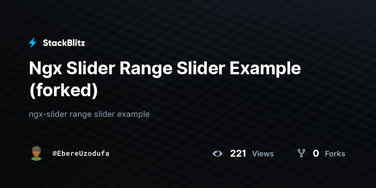 Ngx Slider Range Slider Example (forked) - StackBlitz