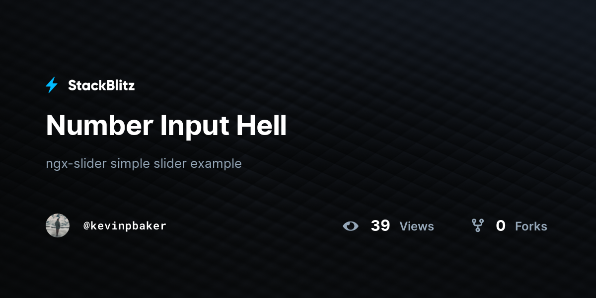 Number Input Hell - StackBlitz