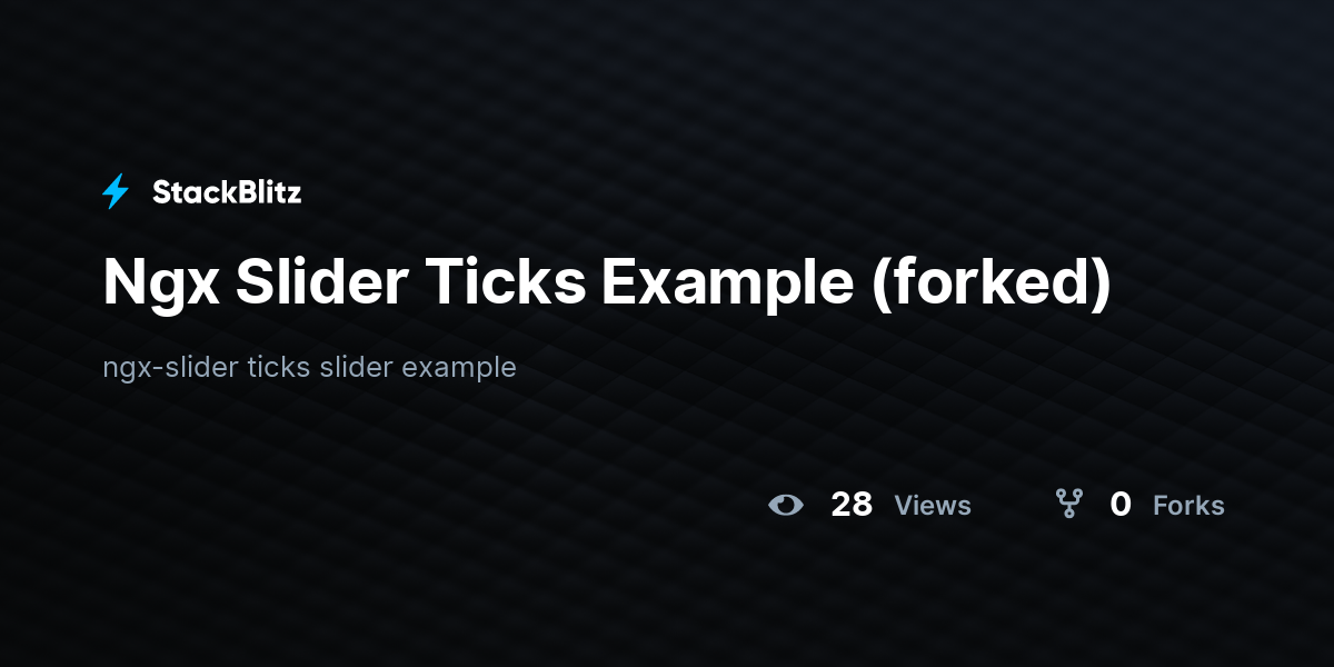 Ngx Slider Ticks Example (forked) - StackBlitz