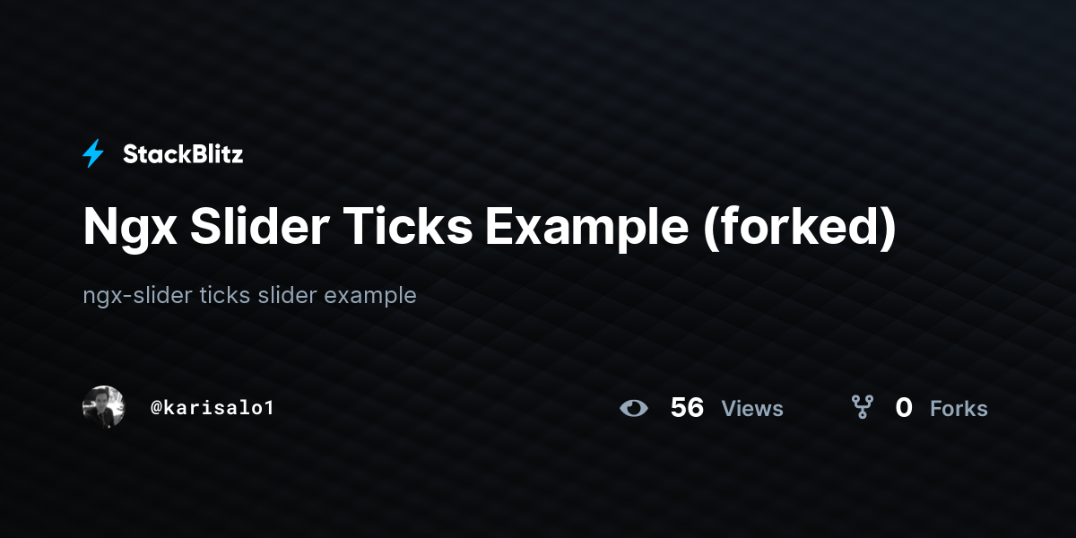 Ngx Slider Ticks Example (forked) - StackBlitz