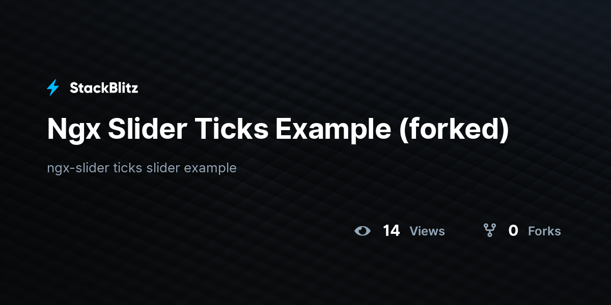 Ngx Slider Ticks Example (forked) - StackBlitz