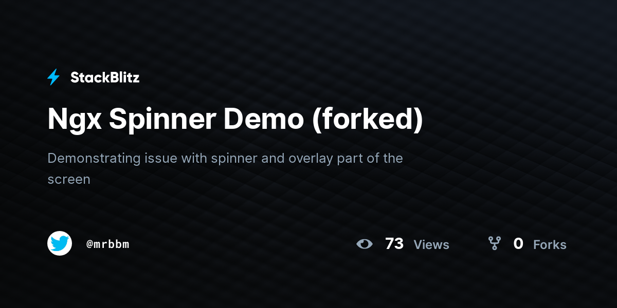 Ngx Spinner Demo (forked) - StackBlitz