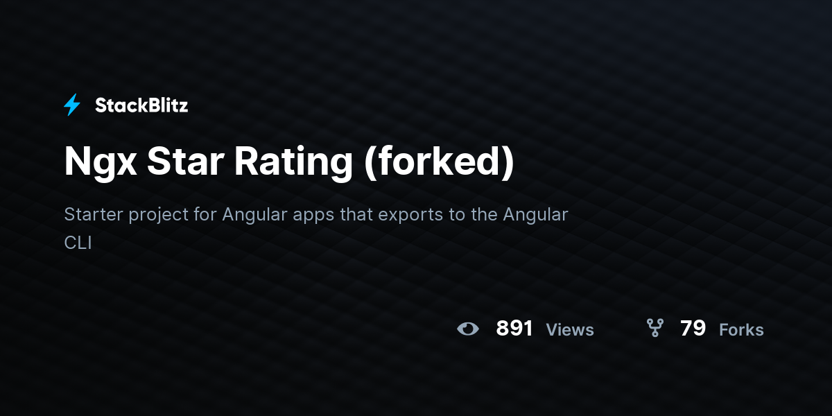 Ngx Star Rating (forked) - StackBlitz