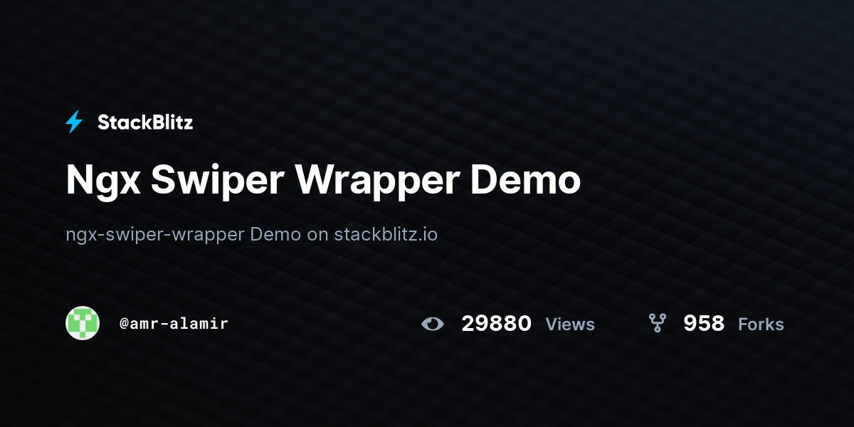 Ngx Swiper Wrapper Demo - StackBlitz