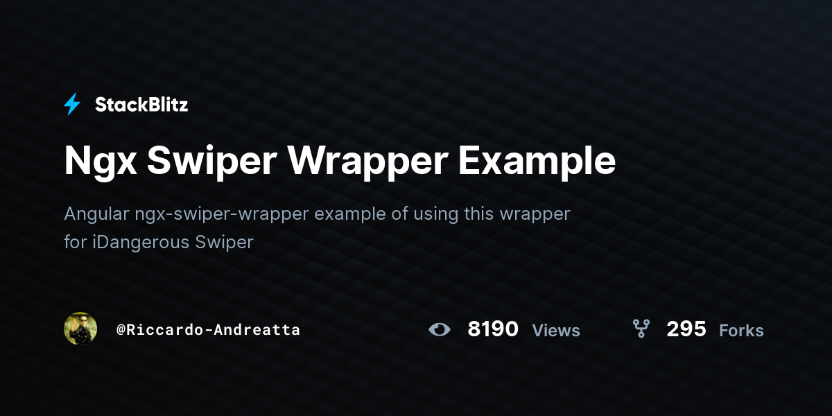 Ngx Swiper Wrapper Example - StackBlitz Ngx Swiper Wrapper Example - StackBlitz