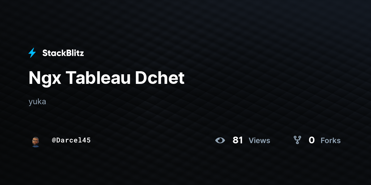 Ngx Tableau Dchet - StackBlitz