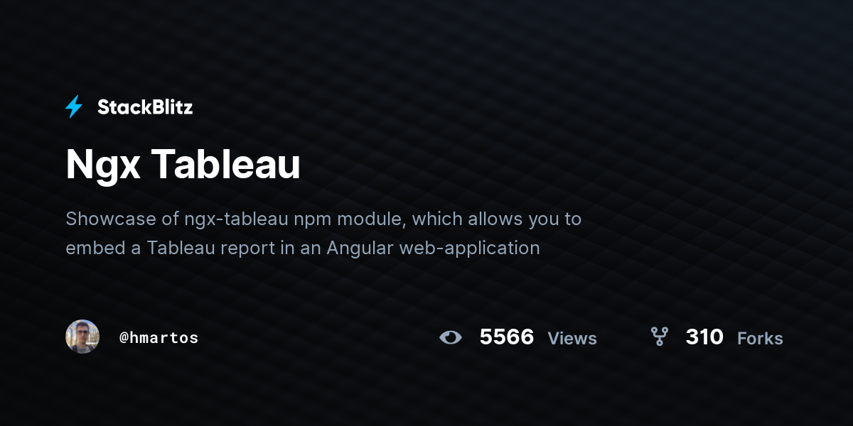 Ngx Tableau - StackBlitz