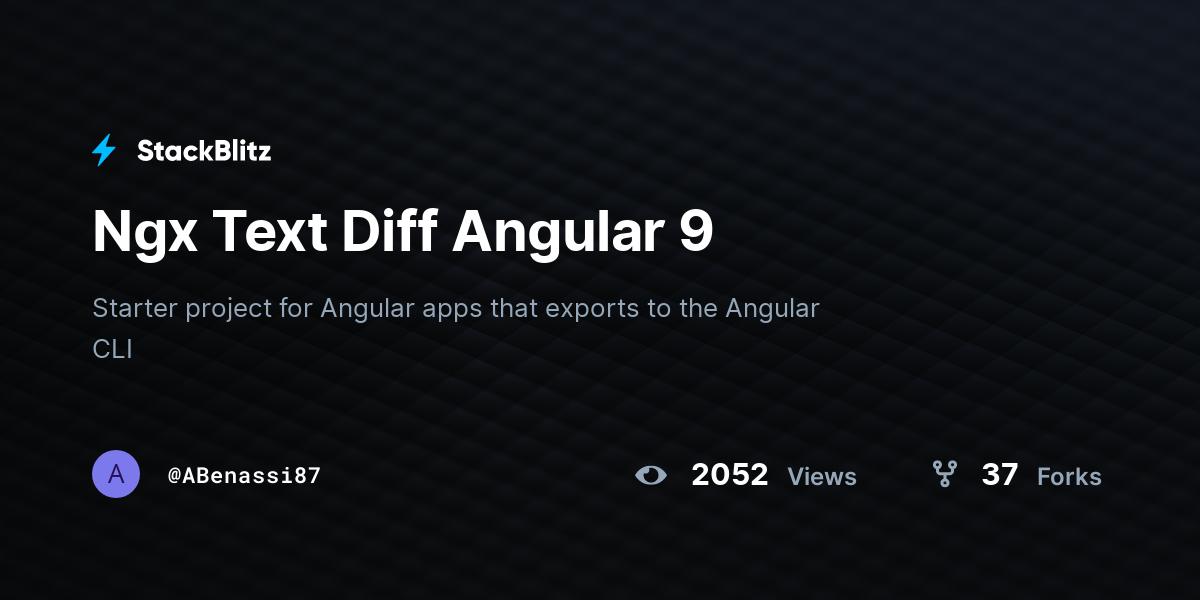 Ngx Text Diff Angular 9 - StackBlitz