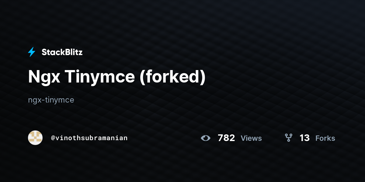 Ngx Tinymce (forked) - StackBlitz