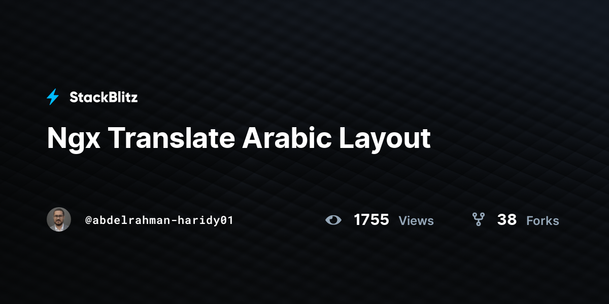 Ngx Translate Arabic Layout - StackBlitz