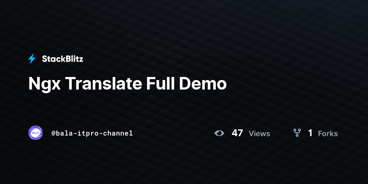 Ngx Translate Full Demo - StackBlitz