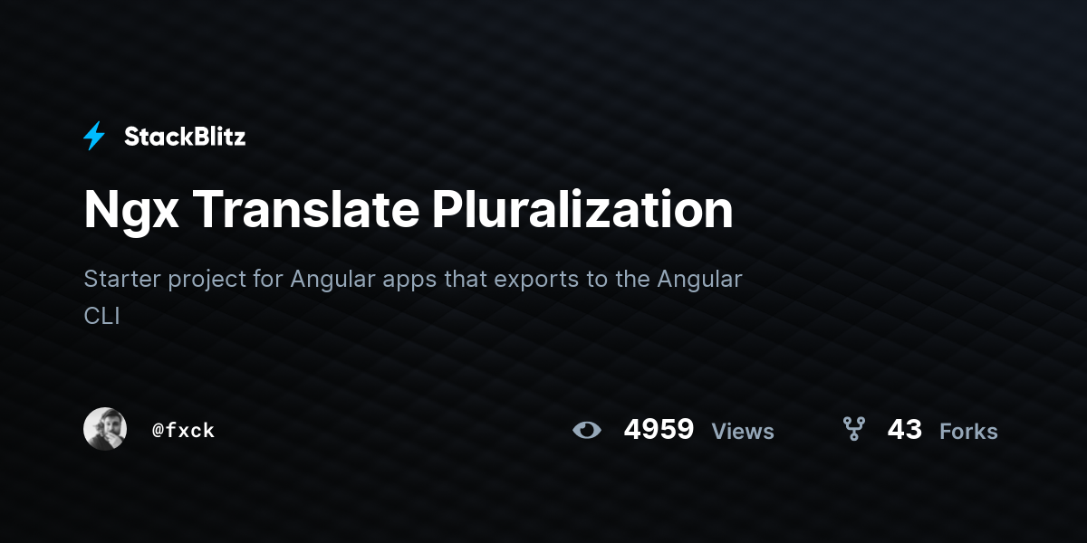 Ngx Translate Pluralization - StackBlitz