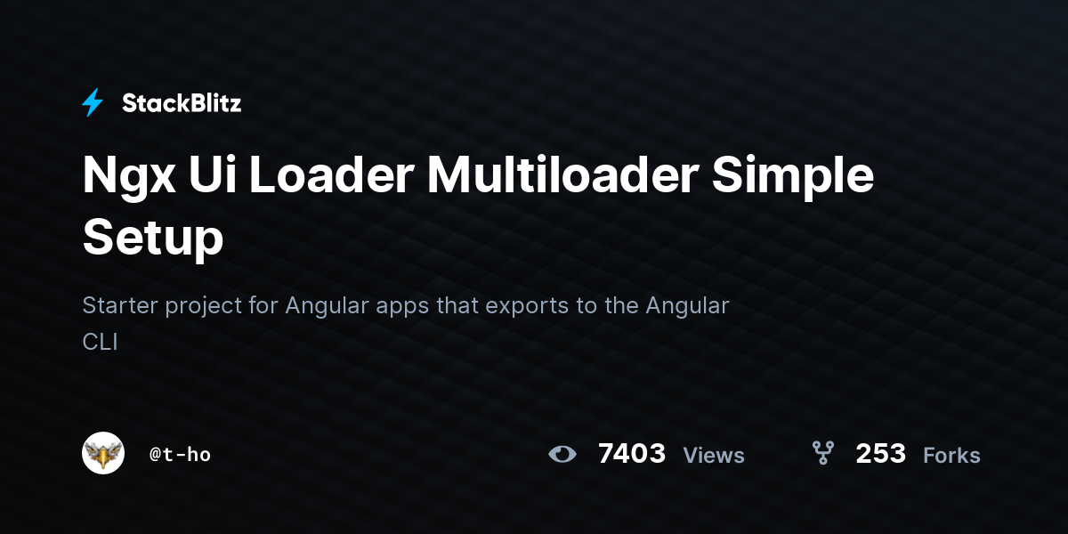 Ngx Ui Loader Multiloader Simple Setup - StackBlitz