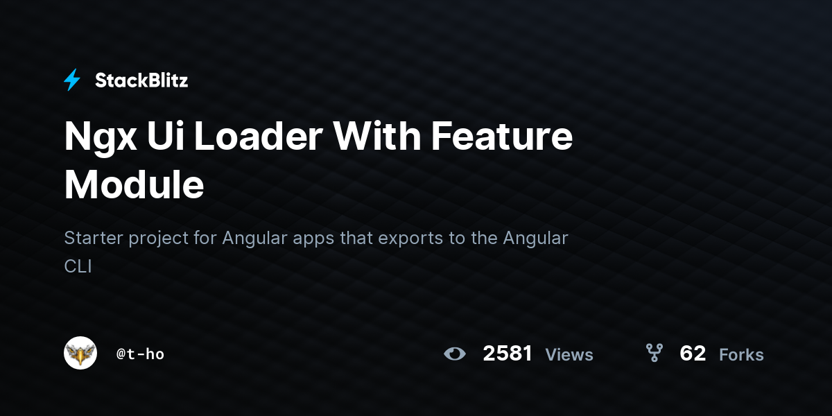 Ngx Ui Loader With Feature Module - StackBlitz