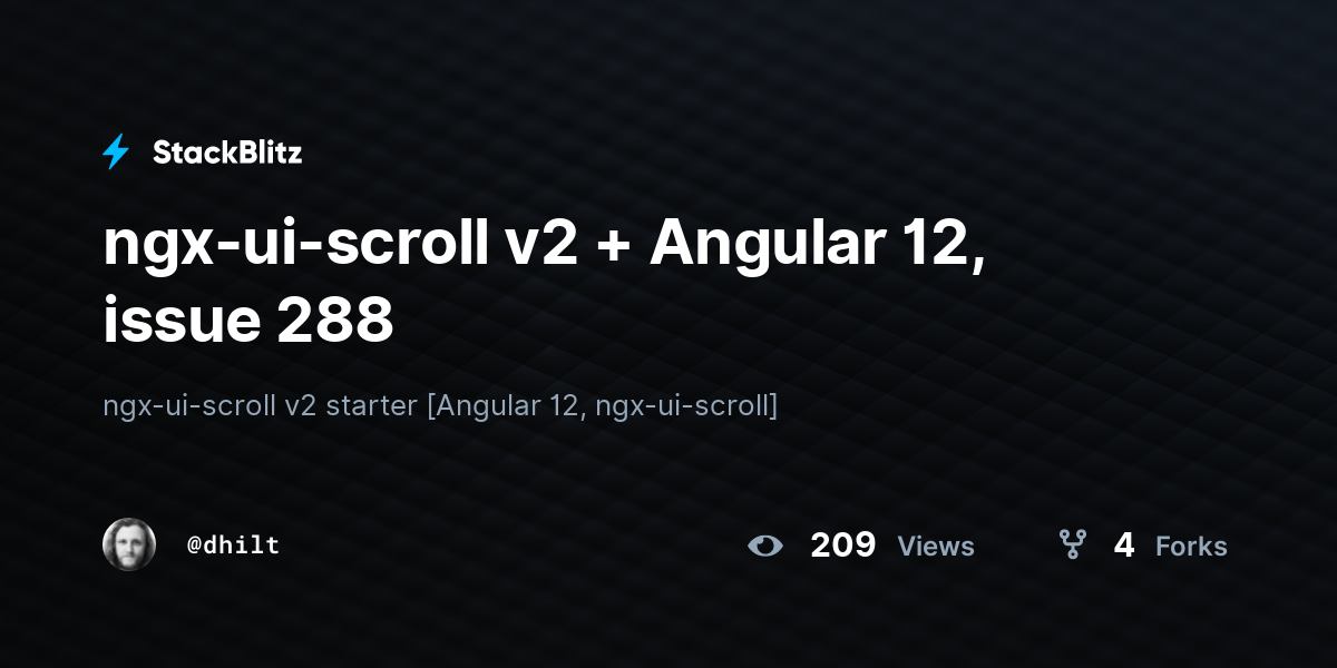ngx-ui-scroll v2 + Angular 12, issue 288 - StackBlitz ngx-ui-scroll v2 + Angular 12, issue 288 - StackBlitz