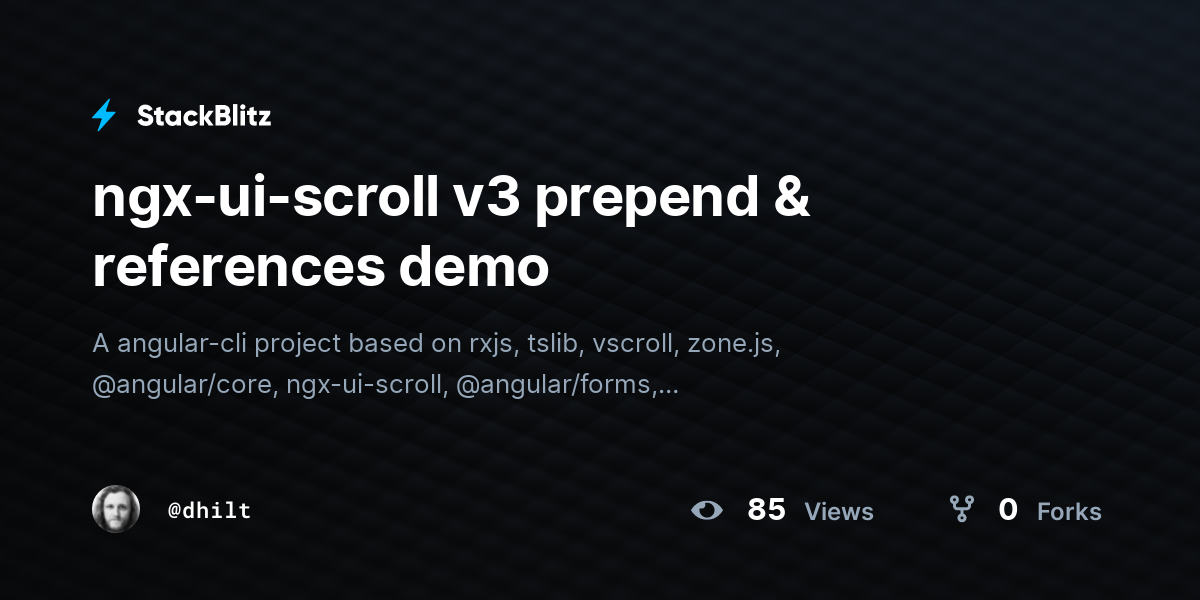 Ngx Ui Scroll V3 Prepend References Demo Stackblitz