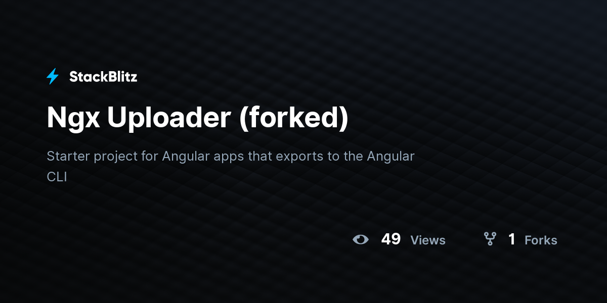 Ngx Uploader (forked) - StackBlitz Ngx Uploader (forked) - StackBlitz