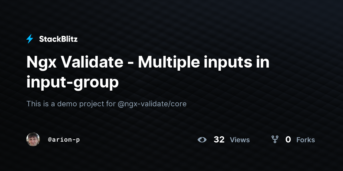 Ngx Validate - Multiple inputs in input-group - StackBlitz