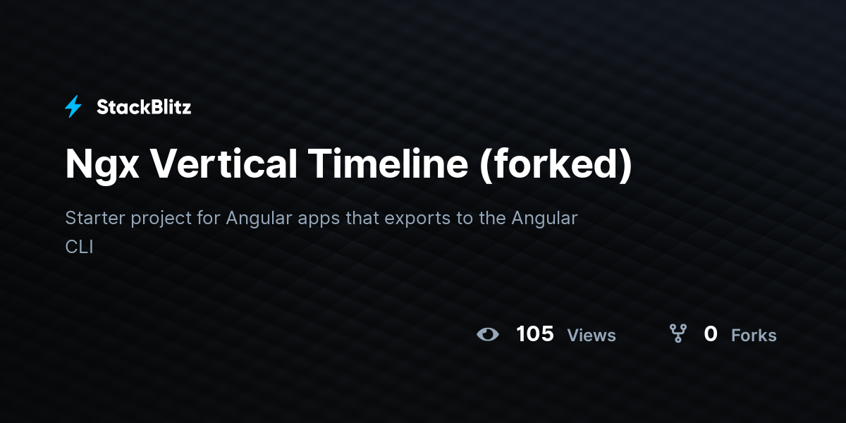 Ngx Vertical Timeline (forked) - StackBlitz