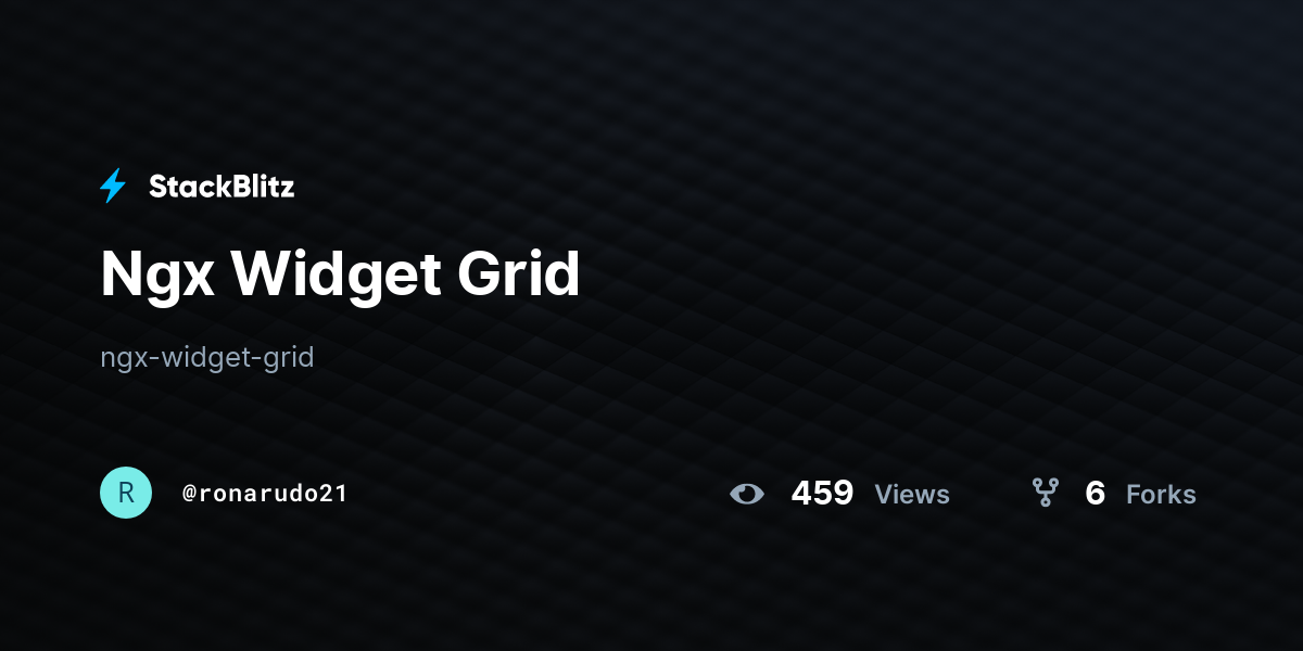 Ngx Widget Grid - StackBlitz