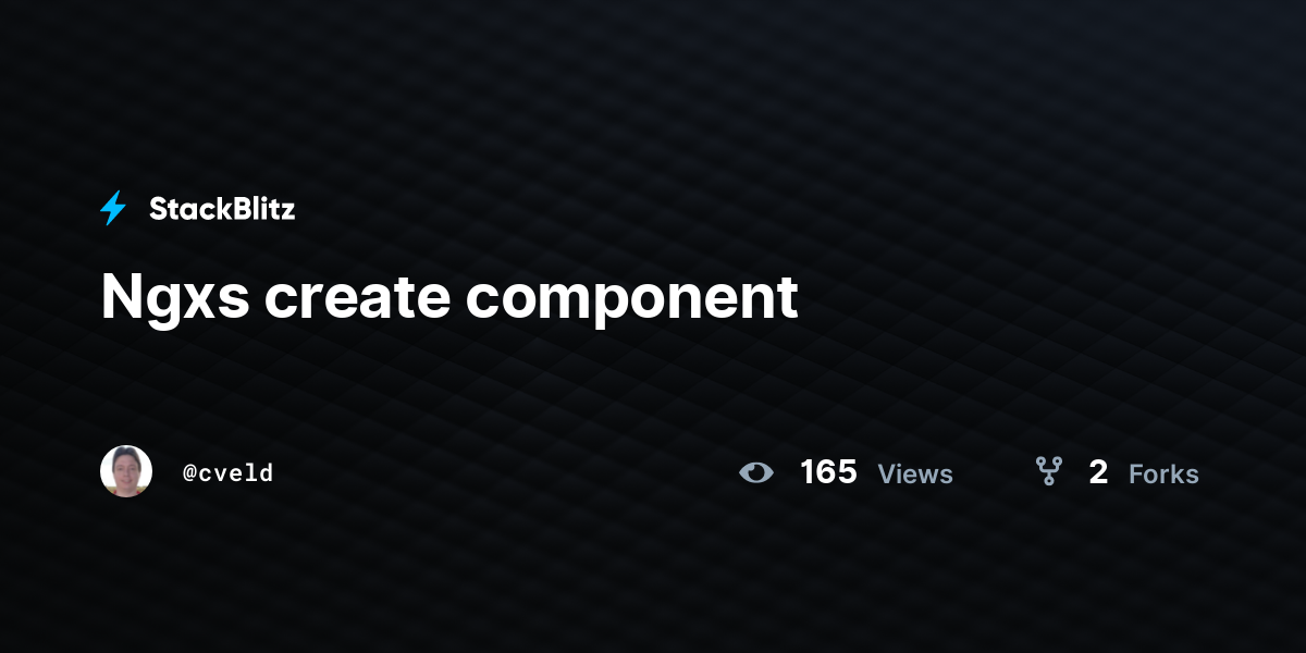 Ngxs create component - StackBlitz