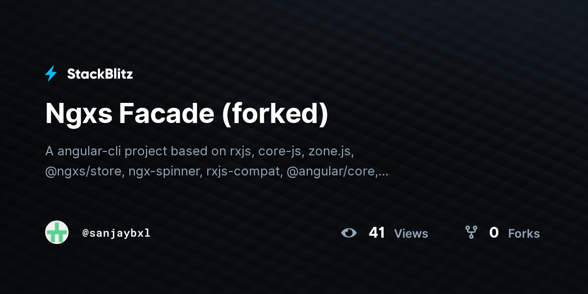 Ngxs Facade Forked Stackblitz