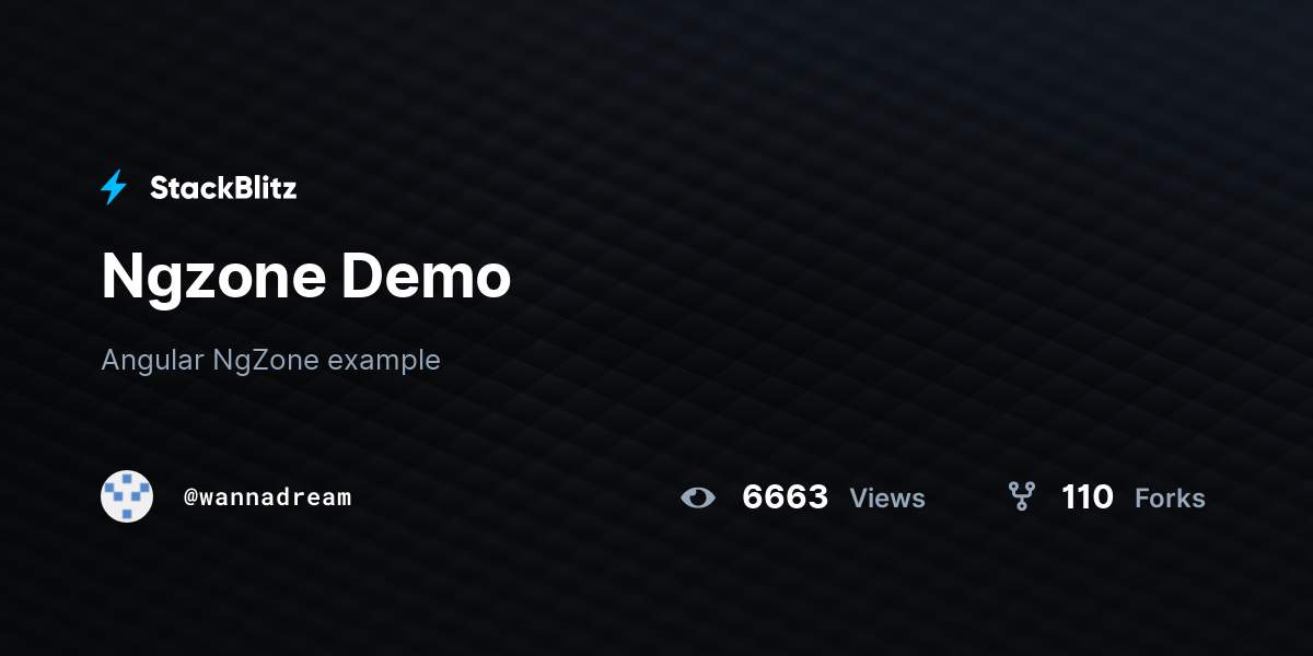 Ngzone Demo - StackBlitz