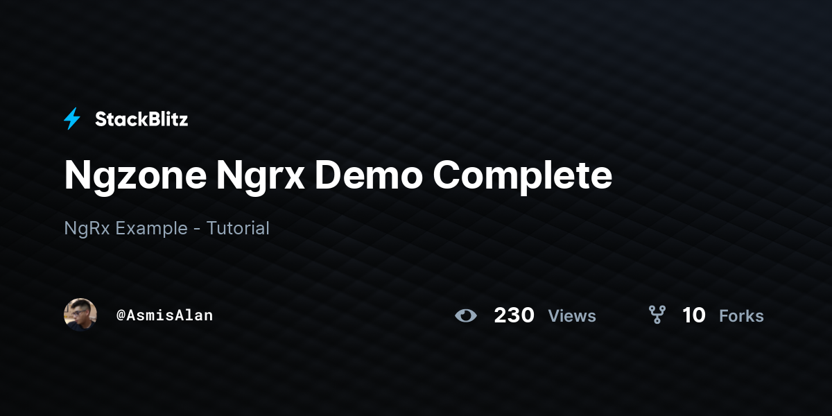 Ngzone Ngrx Demo Complete - StackBlitz