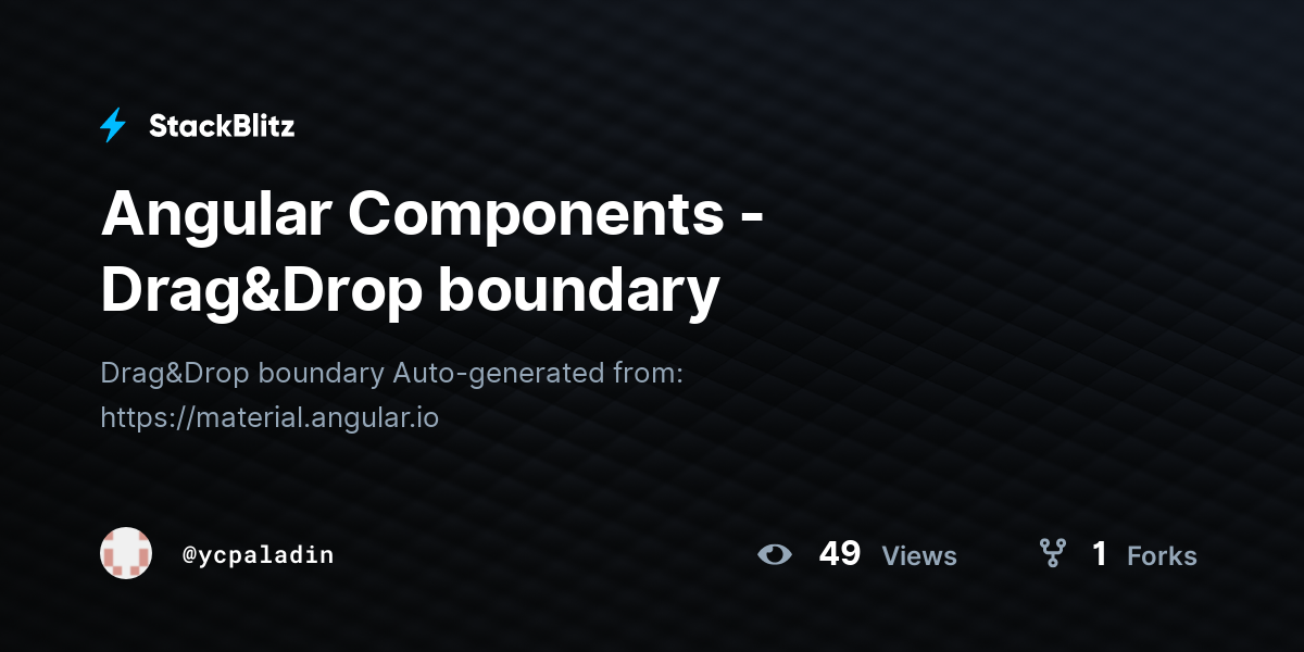 Angular Components - Drag&Drop boundary - StackBlitz