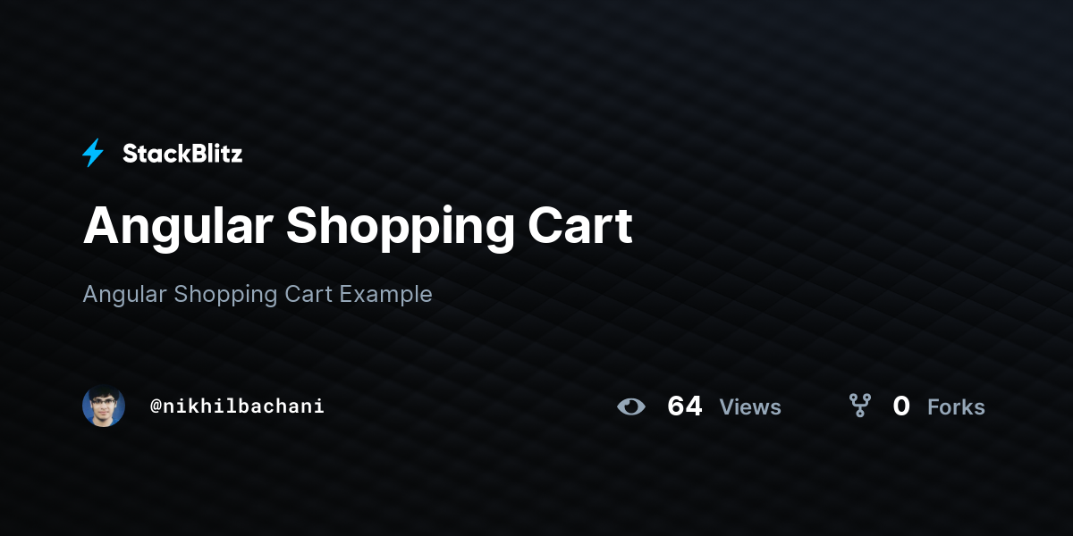 Angular Shopping Cart - StackBlitz