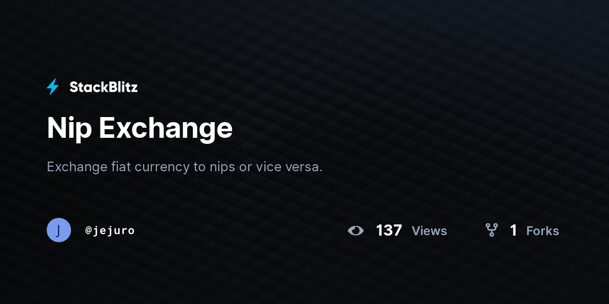 Nip Exchange - StackBlitz