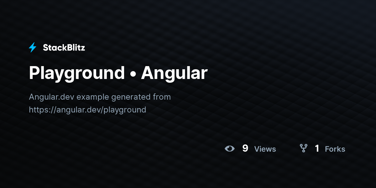 Playground • Angular - StackBlitz