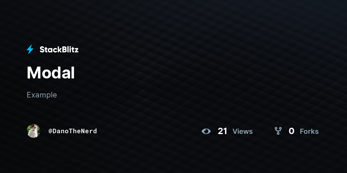 Modal - StackBlitz