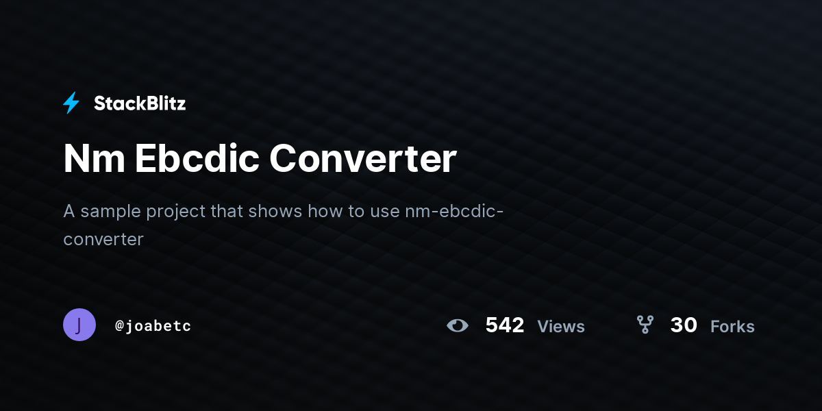 Nm Ebcdic Converter - StackBlitz