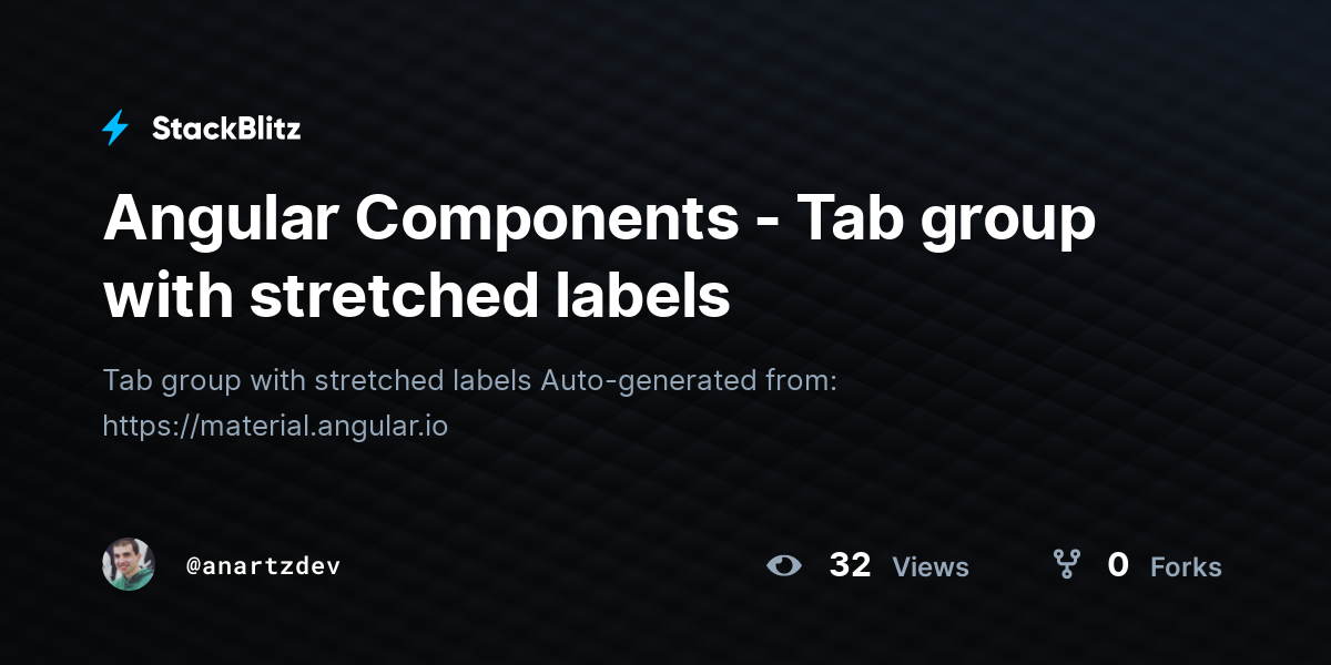 Angular Components - Tab group with stretched labels - StackBlitz