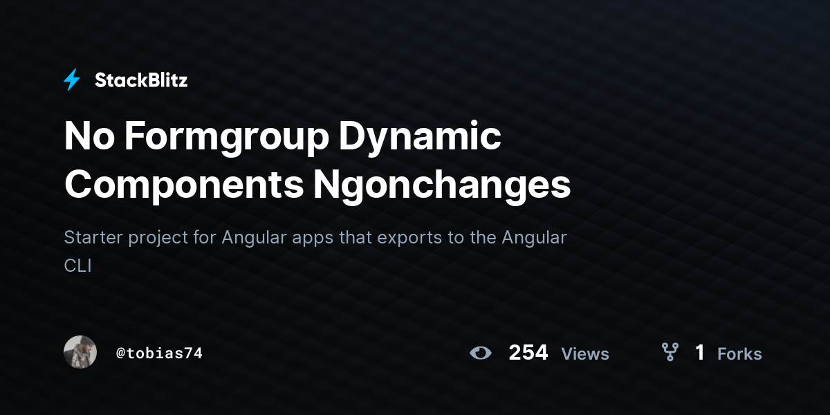No Formgroup Dynamic Components Ngonchanges - StackBlitz