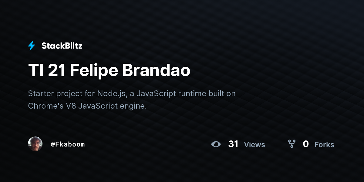 TI 21 Felipe Brandao - StackBlitz