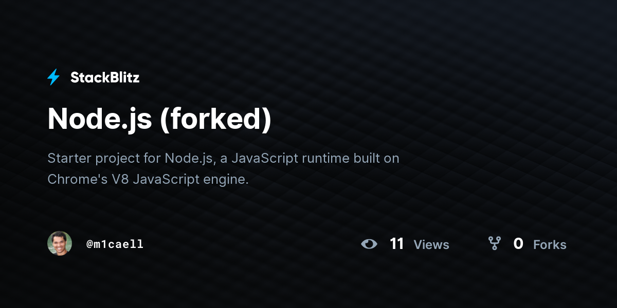 Node.js (forked) - StackBlitz