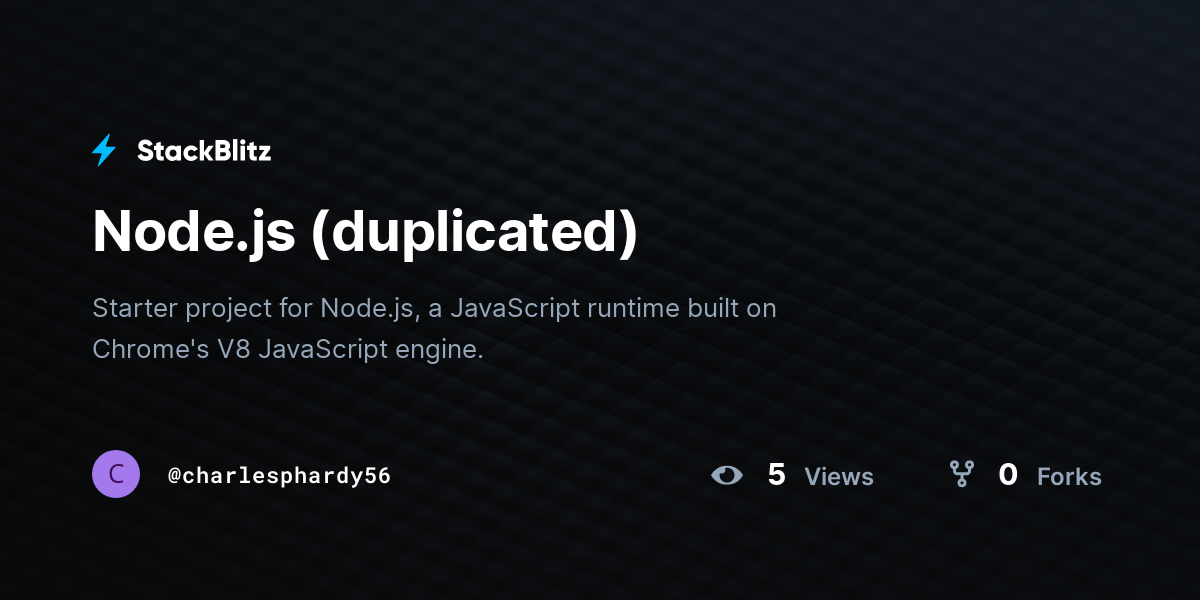 Node.js (duplicated) - StackBlitz